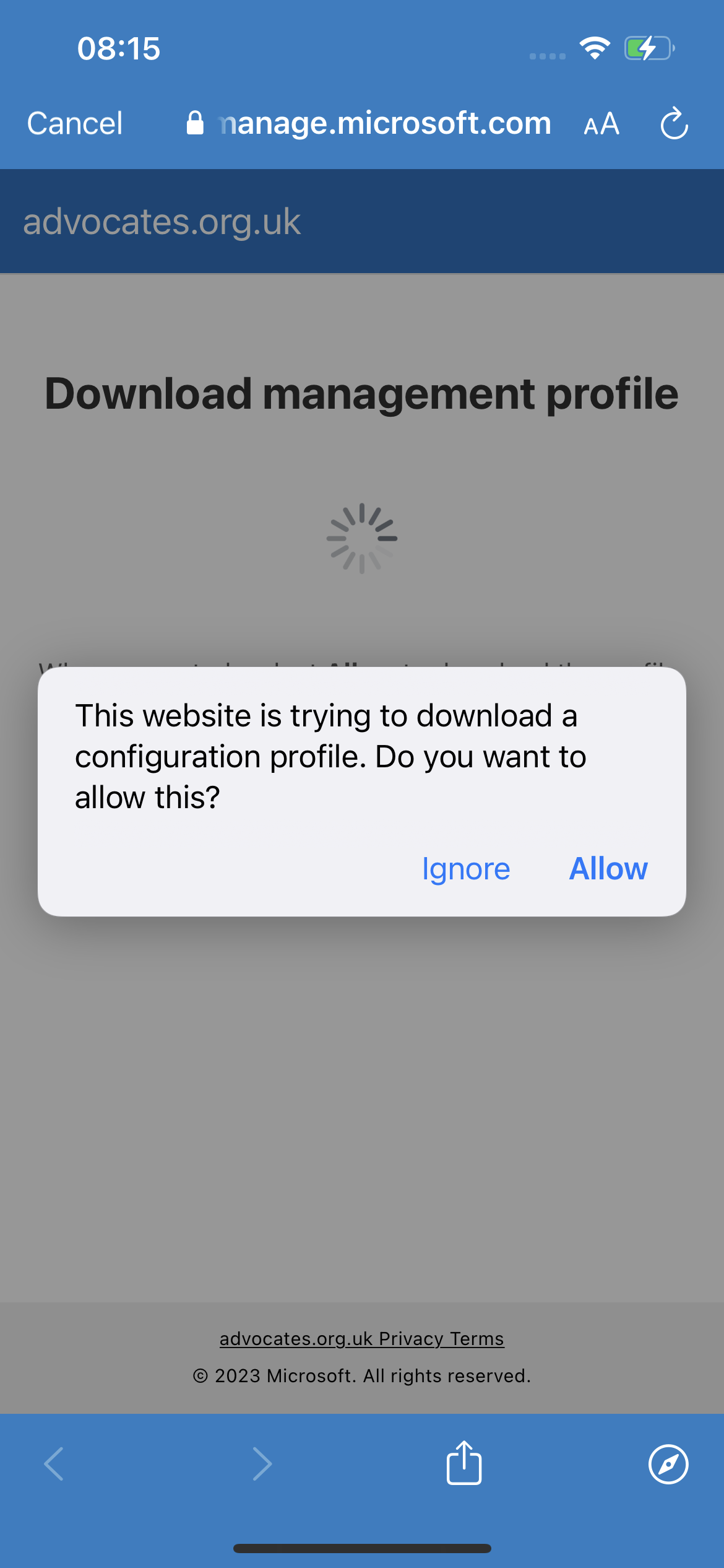 Enrolling your iOS Device – Faculty of Advocates